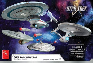 AMT Star Trek U.S.S. Enterprise Four Ship Set 1:2500 Scale 1485 Model ...