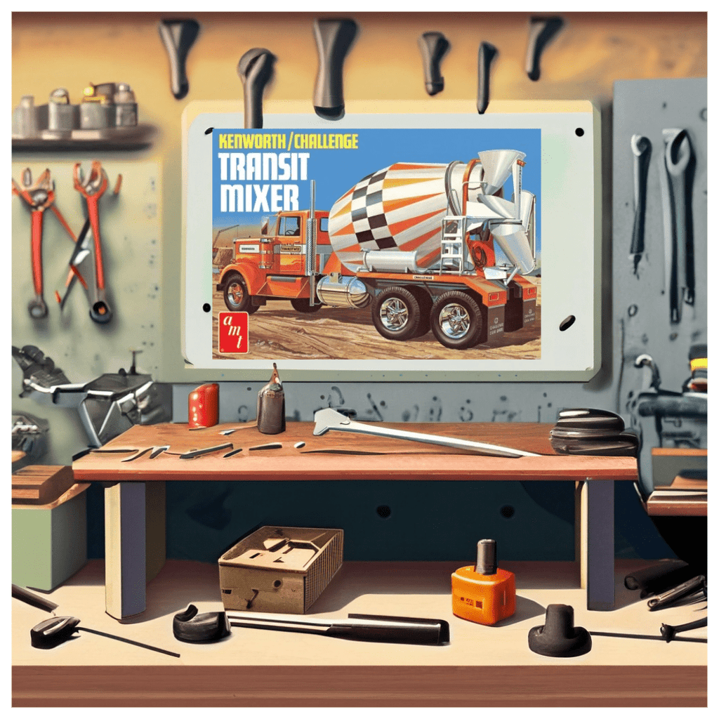 AMT Kenworth/Challenge Transit Cement Mixer 1/25 1215 Plastic Model Ki ...