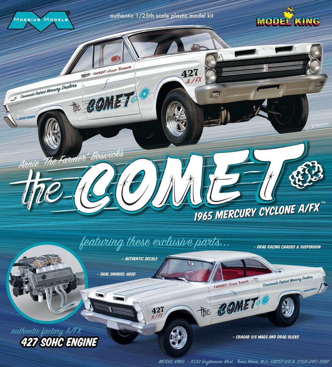 Moebius 1/25 1965 Mercury Cyclone A/FX Arnie Beswick Model Kit #1223 ...