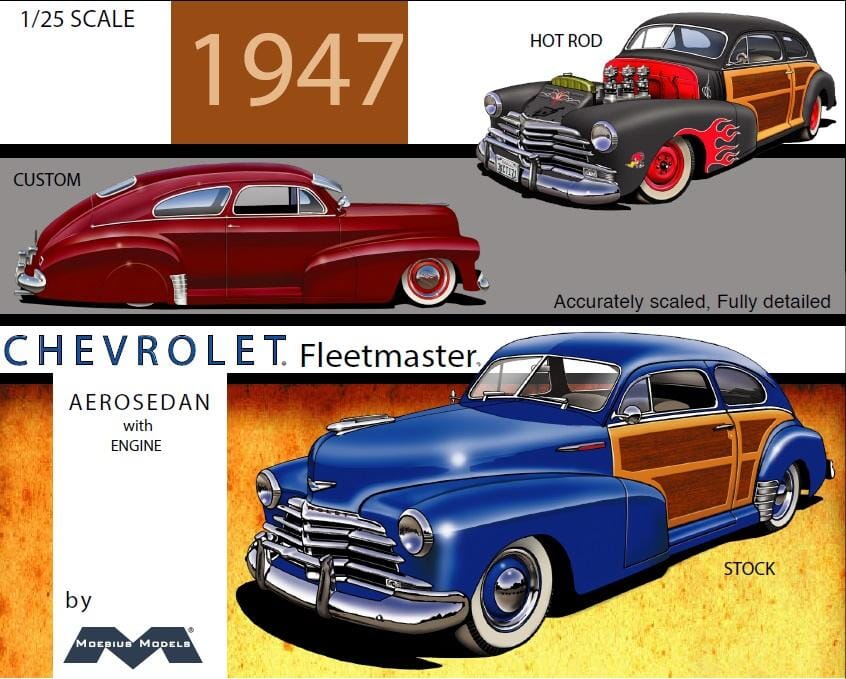 Moebius 2301 1947 Chevrolet Fleetmaster Sedan 1/25 Model Kit| Shore ...