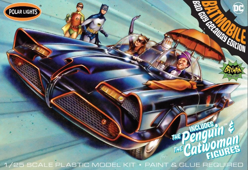 Polar Lights 1/25 Classic 1966 Batmobile w/Catwoman & Penguin Figures ...