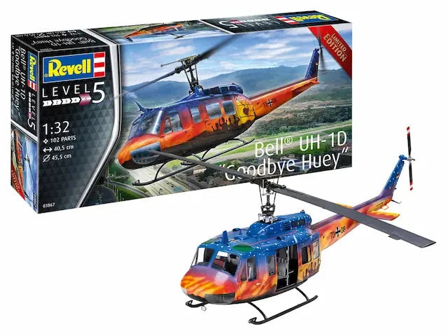 Revell Bell UH-1D Huey Helicopter Model Kit (1:32 Scale - Level 5 - #3 ...
