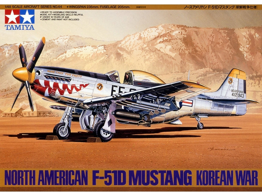 Tamiya 1/48 F-51D Mustang Korean War Aircraft Model Kit #61044| Shore ...